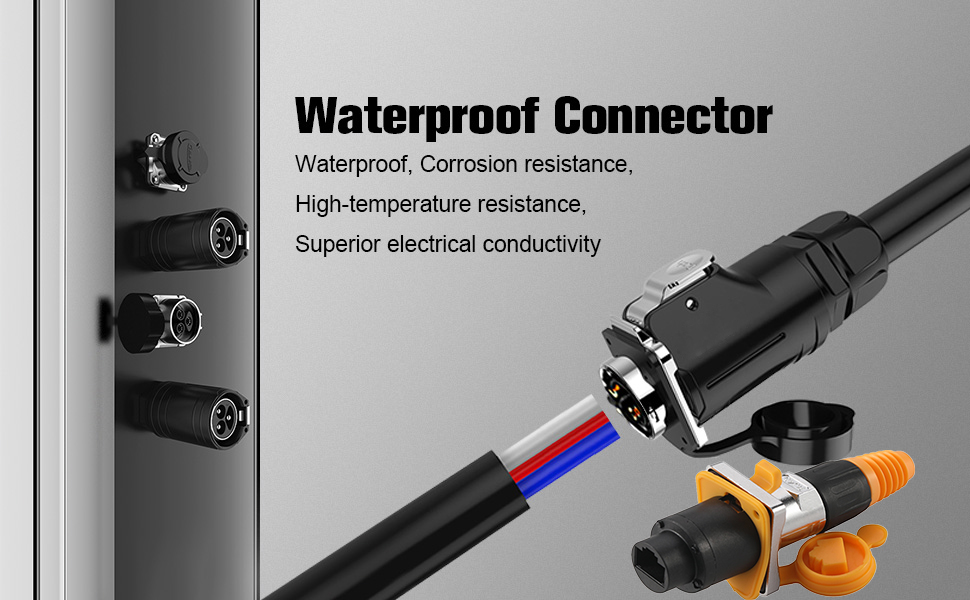 9-pin Circular Panel Mount Plastic Recessed Ip67 Waterproof Dc Power ...