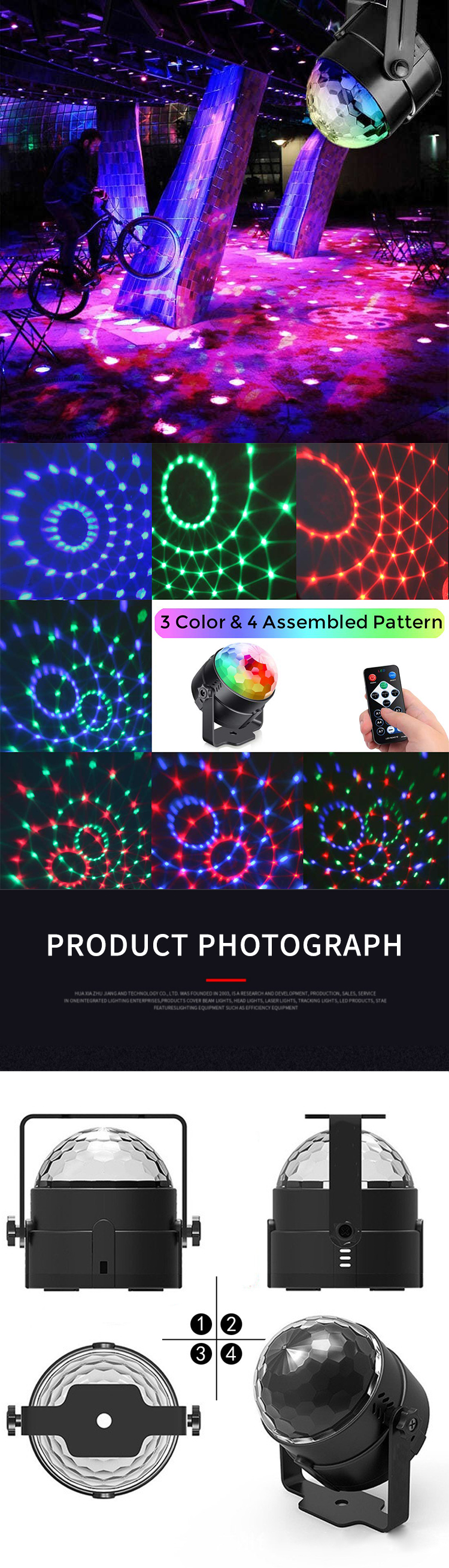 Sound Activated Rgb Led Disco Ball Stage Light - 7 Modes, High Quality ...