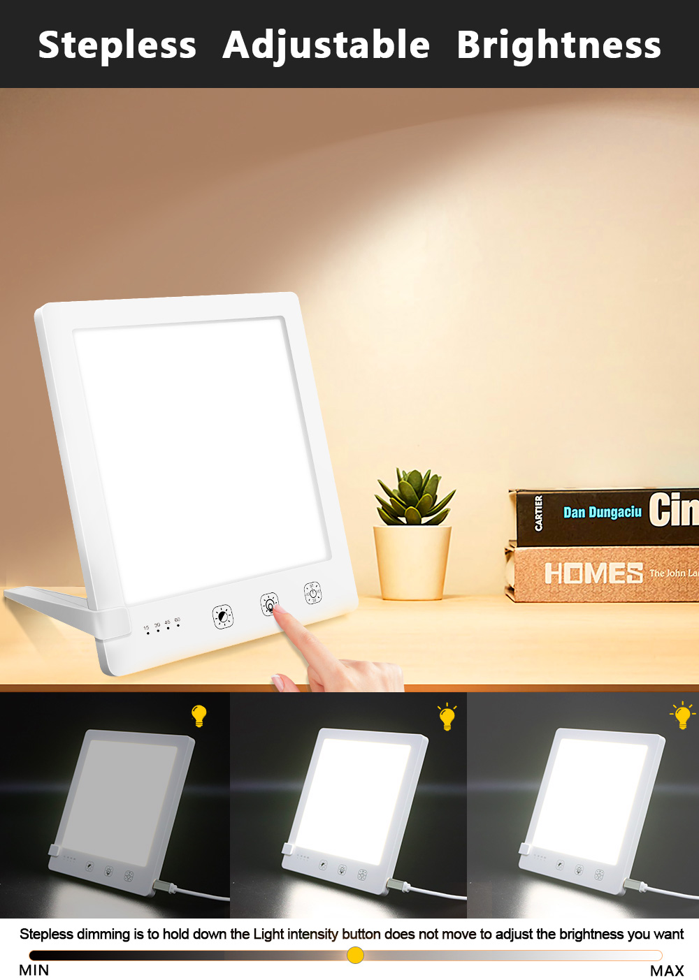 Jskpad แบบพกพา 10000 Lux Sad Led Light Lamp คุณภาพสูง Jskpad แบบพกพา ...