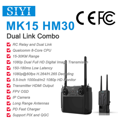 Siyi Mk15 Hm30 Dl Combo Controller 1080p Fpv, High Quality Siyi Mk15 ...