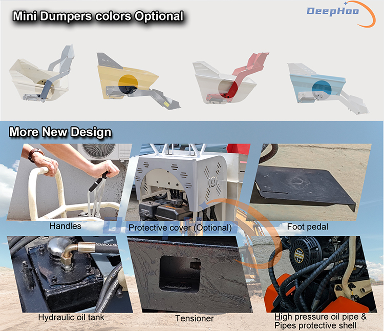 Hydraulic Mini Transporter Micro Track Dumper - 500kg Load Capacity ...