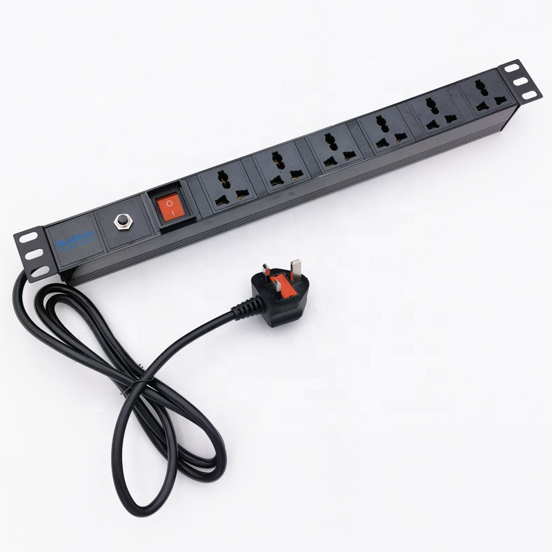 1u 6 Way Universal Type Pdu พร้อมสวิตช์ปิด/เปิดและตัวป้องกันการโอเวอร์ ...