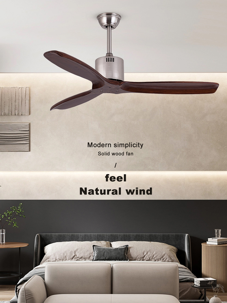 220v 42 Inch 3 Blade Wooden Ceiling Fan With Remote Control And Light ...