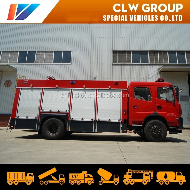 Diesel Engine 6 Wheel Dongfeng 6000kg Water Fire Brigade Truck 6tons ...