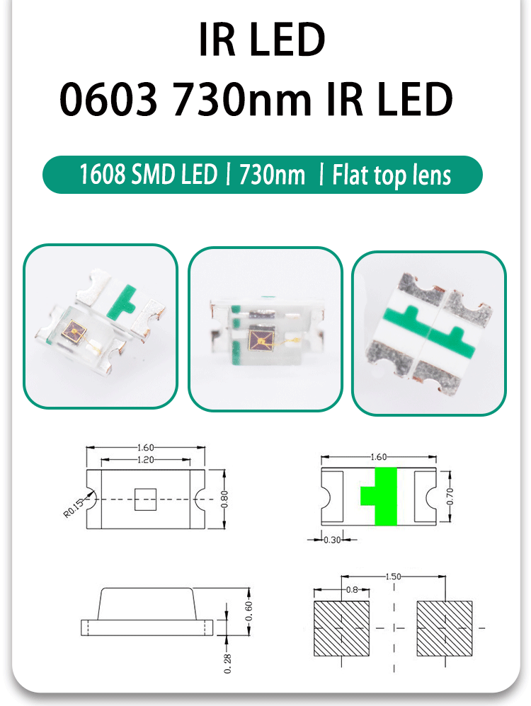 1608 Smd Led 730nm Ir Led 0603, Bossgoo.com의 고품질 1608 Smd Led 730nm Ir Led 0603