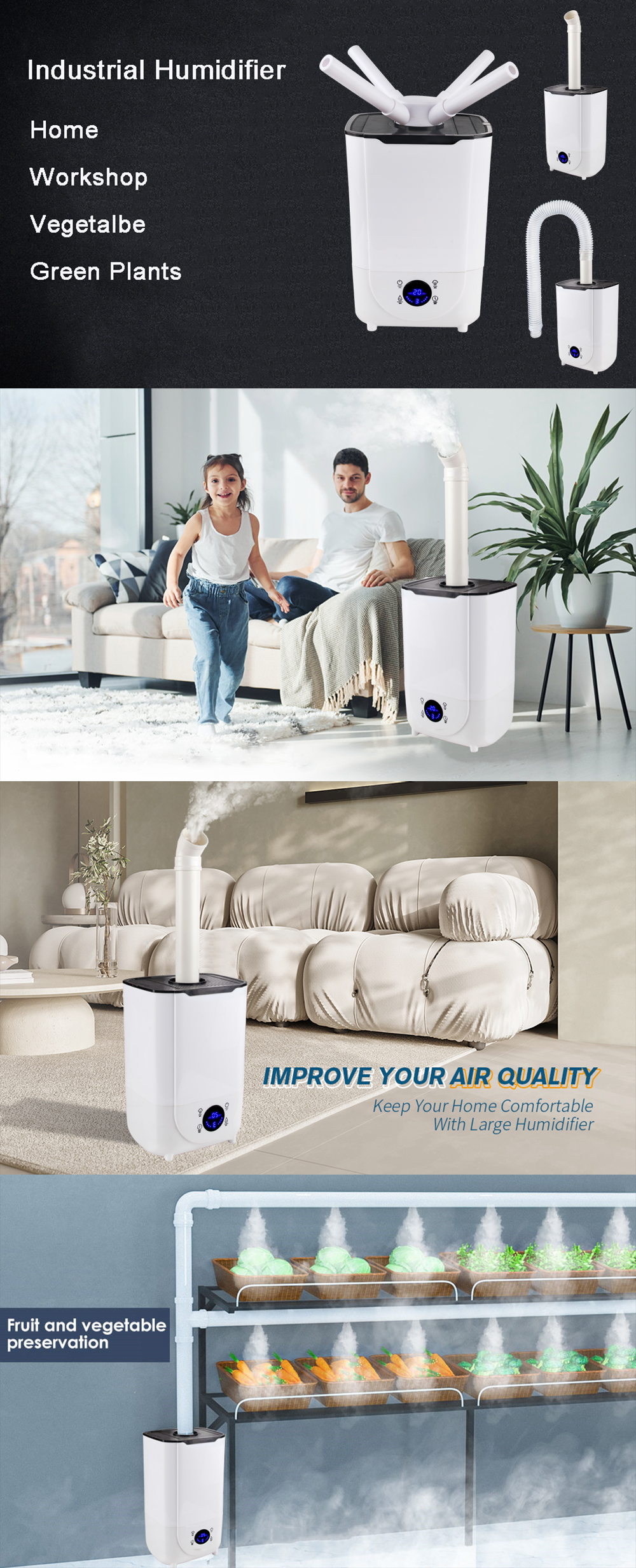 6l Ultrasonic Industrial Agriculture Mushroom Humidifier With 2 ...