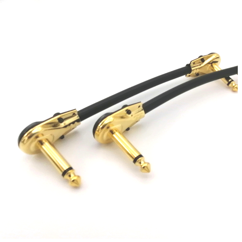 12 Inch Right Angle Guitar Patch Cable 30 Cm 1/4 6.35mm Ts For Effect ...