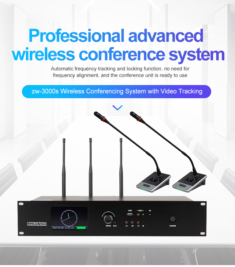 Zw-3000 Wireless Conference Room Solution - Gooseneck Condenser Audio ...