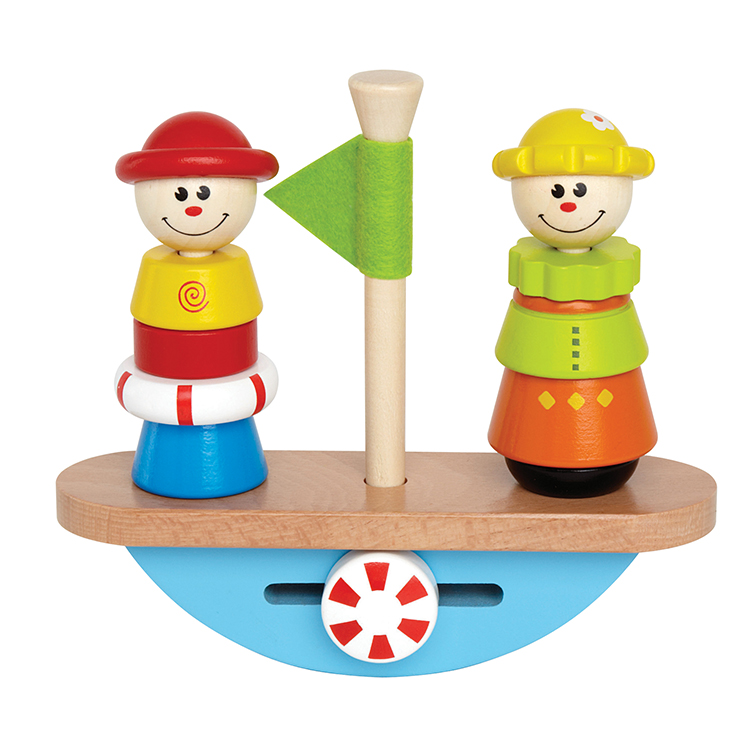 Wooden Pirate Balance Boat: Preschool Educational Stacking Game, High ...