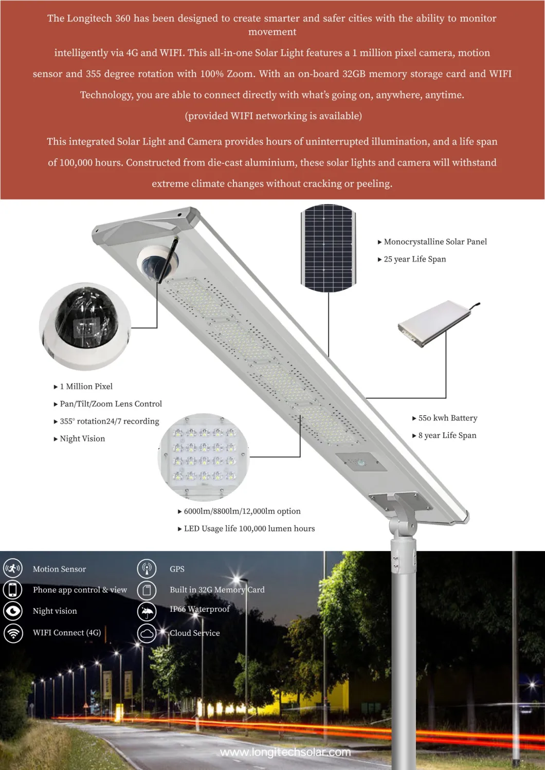60w High Power Integrated Led Solar Street Light Outdoor With Ce ...