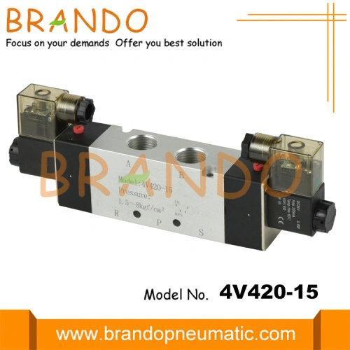 24VDC 220VAC 4V420-15 5/2 Way Pneumatic Solenoid Valve China ...