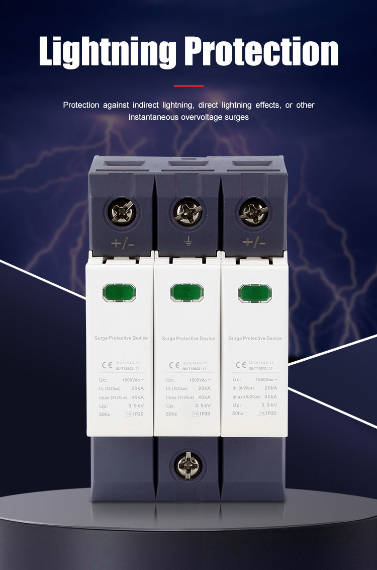 High Voltage Surge Protective Devices 500v-800v, 20ka-40ka, 3p T2 Dc ...