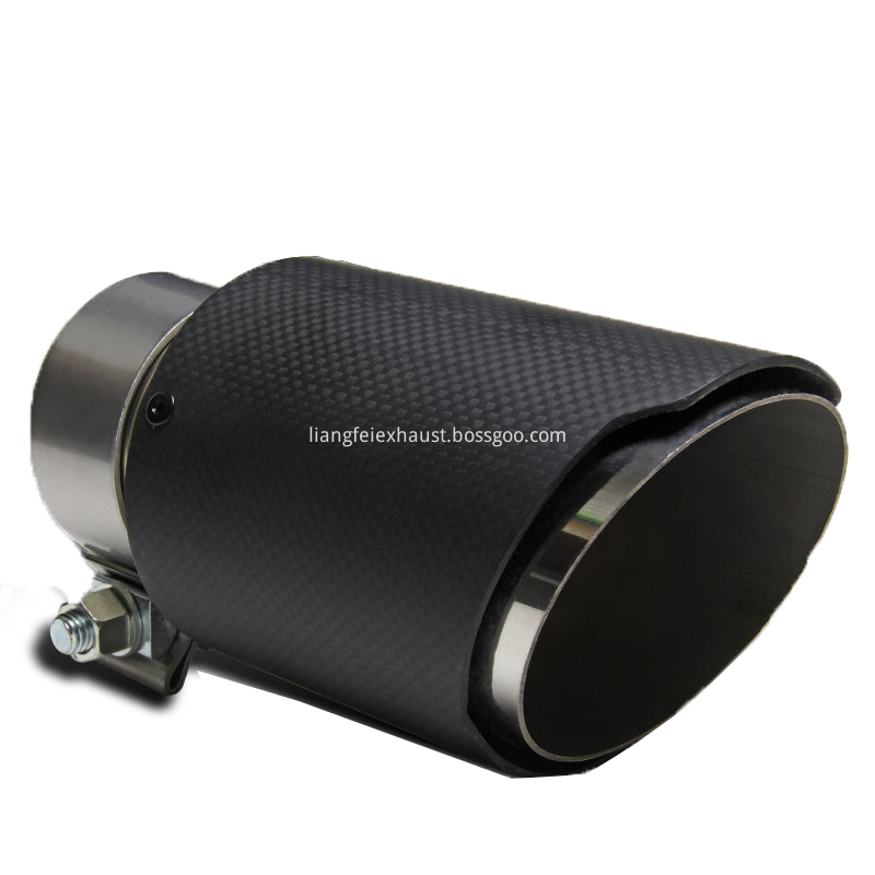 Rolled Angle Carbon Fiber Exhaust Tip, High Quality Rolled Angle Carbon ...