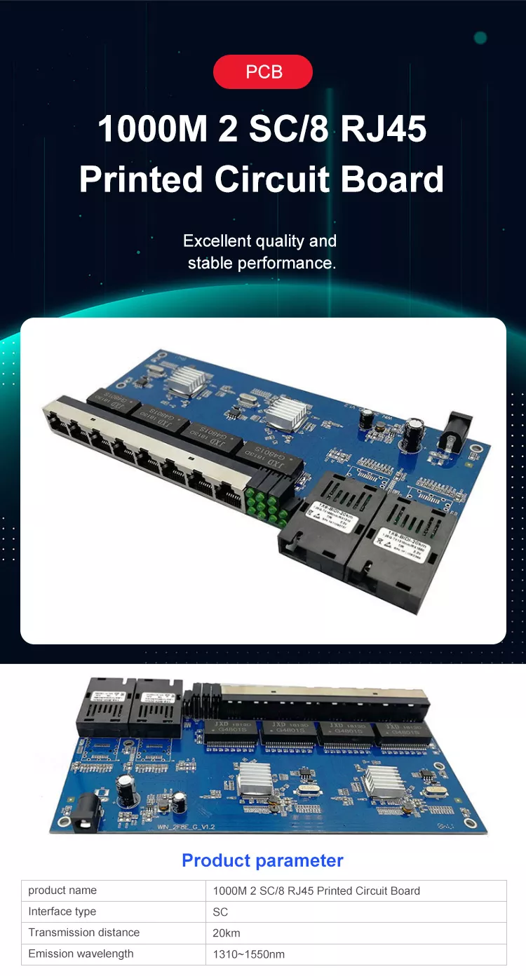 Gigabit Fiber Optic Media Converter With Reverse Poe And 8 Rj45 Ports ...