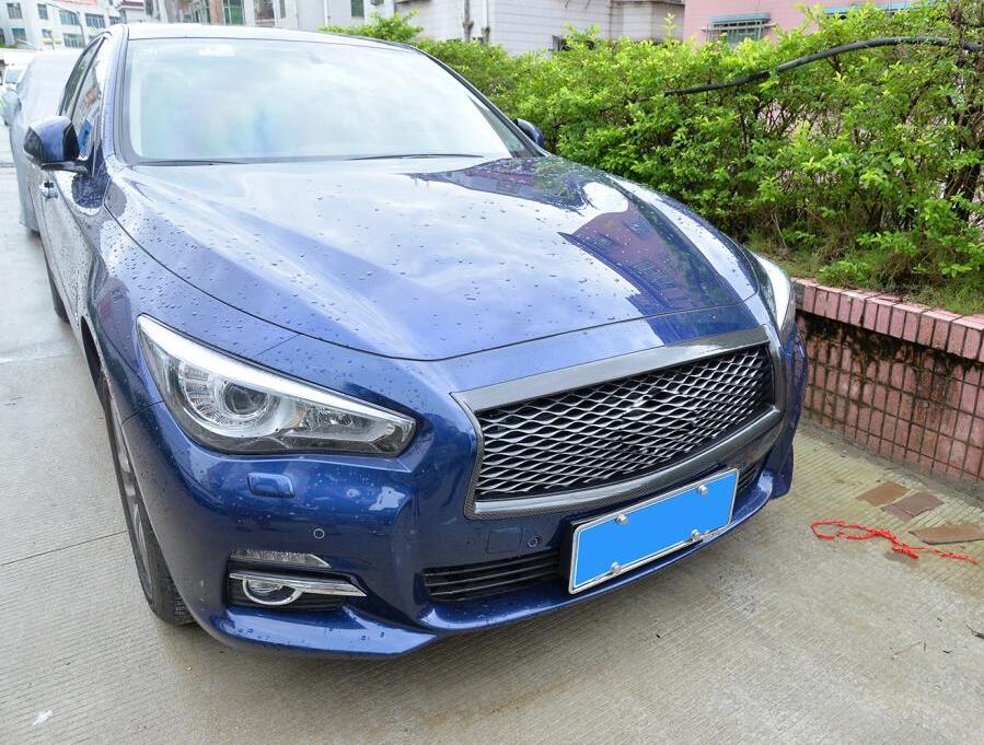 Carbon Fiber Mesh Front Grill Frame Cover For Infiniti Q50 4-door 2014 ...