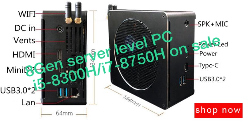 Newest Kaby Lake R 8gen Fanless Mini Pc I5 8265u Intel Uhd Win10 Quad ...