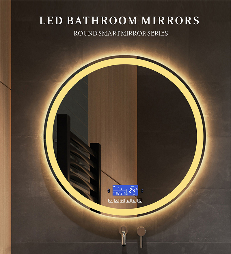 Round Wall-mounted Led Lit Touch Screen Bathroom Mirror, High Quality ...