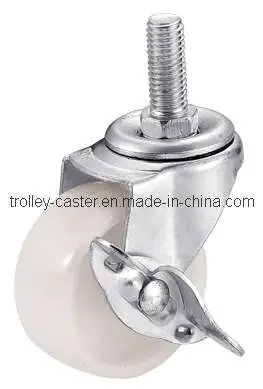 White Pp Caster Wheel/castor Wheel (stem&brake), High Quality White Pp ...