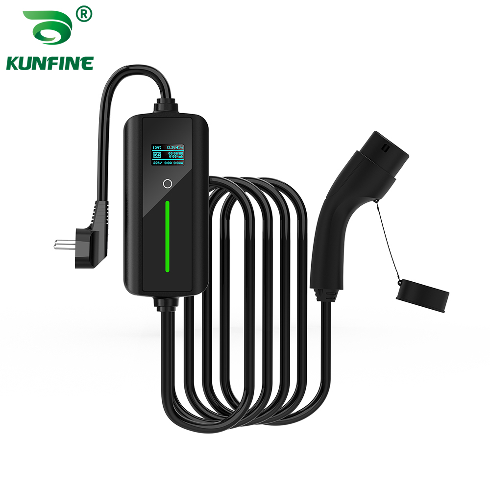 Adjustable Current Ev Charger 3.5kw/7kw With Screen, Portable Wallbox ...
