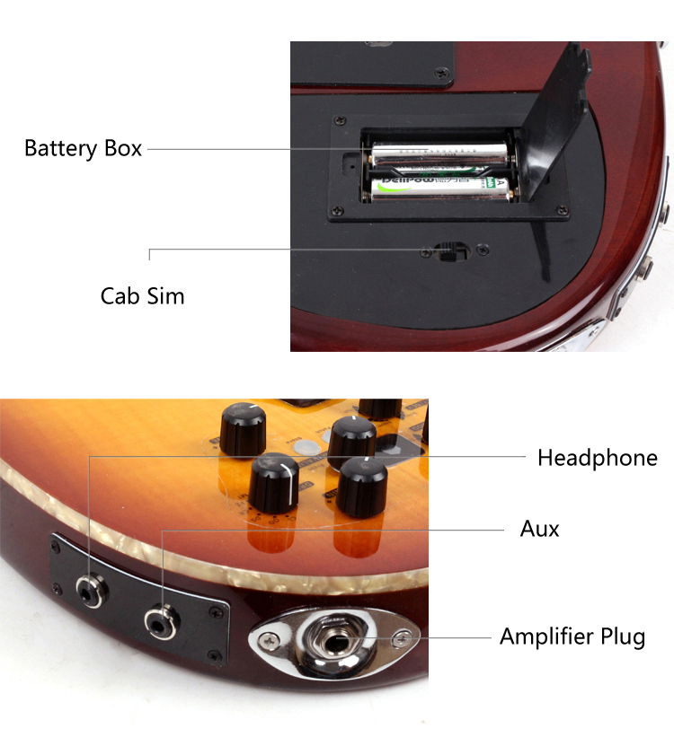 Portable Electric Guitar With Built-in Effect Pedal, Flame Maple Top ...