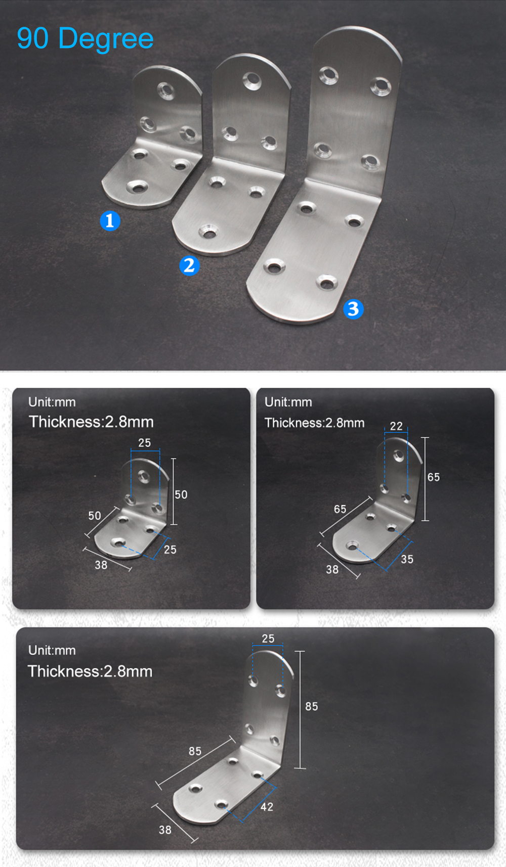 Stainless Steel 90 Degree Angle Brackets For Furniture And Tables, High ...