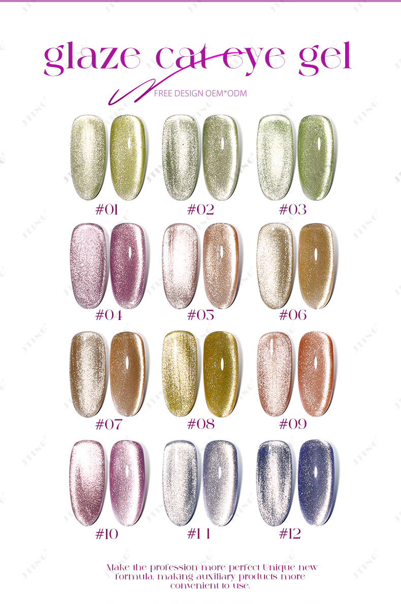 Jting Unique Effect 12 Colors Glaze Cat Eye Gel Polish, High Quality ...