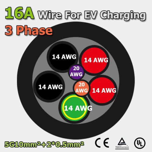 Tpe Pvc Insulation Material 16a Three Phase Charging Pile Cable For New ...