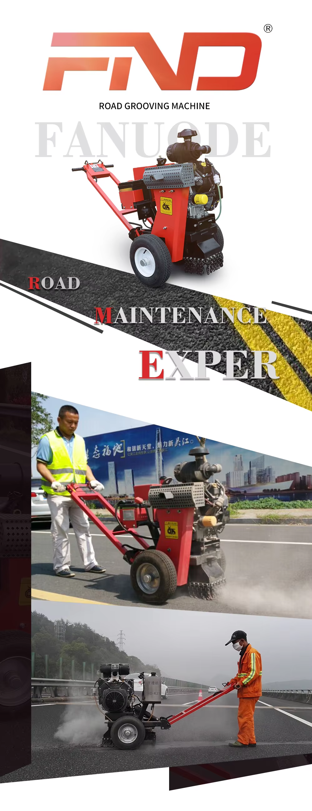 New Fnd-k25a Concrete Asphalt Crack Grooving Machine With Dust Removal ...