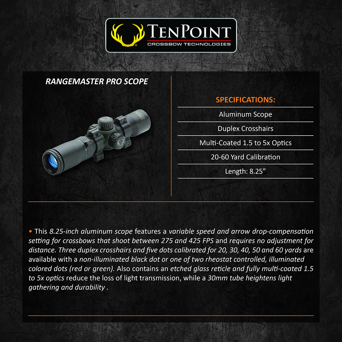 ขอบเขต Tenpoint Rangemaster Pro คุณภาพสูง ขอบเขต Tenpoint Rangemaster ...