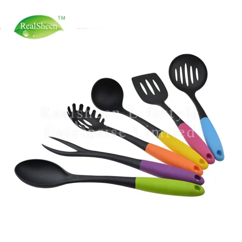 7 Piece Nylon Kitchen Utensils Set Rotating Stand, High Quality 7 Piece ...