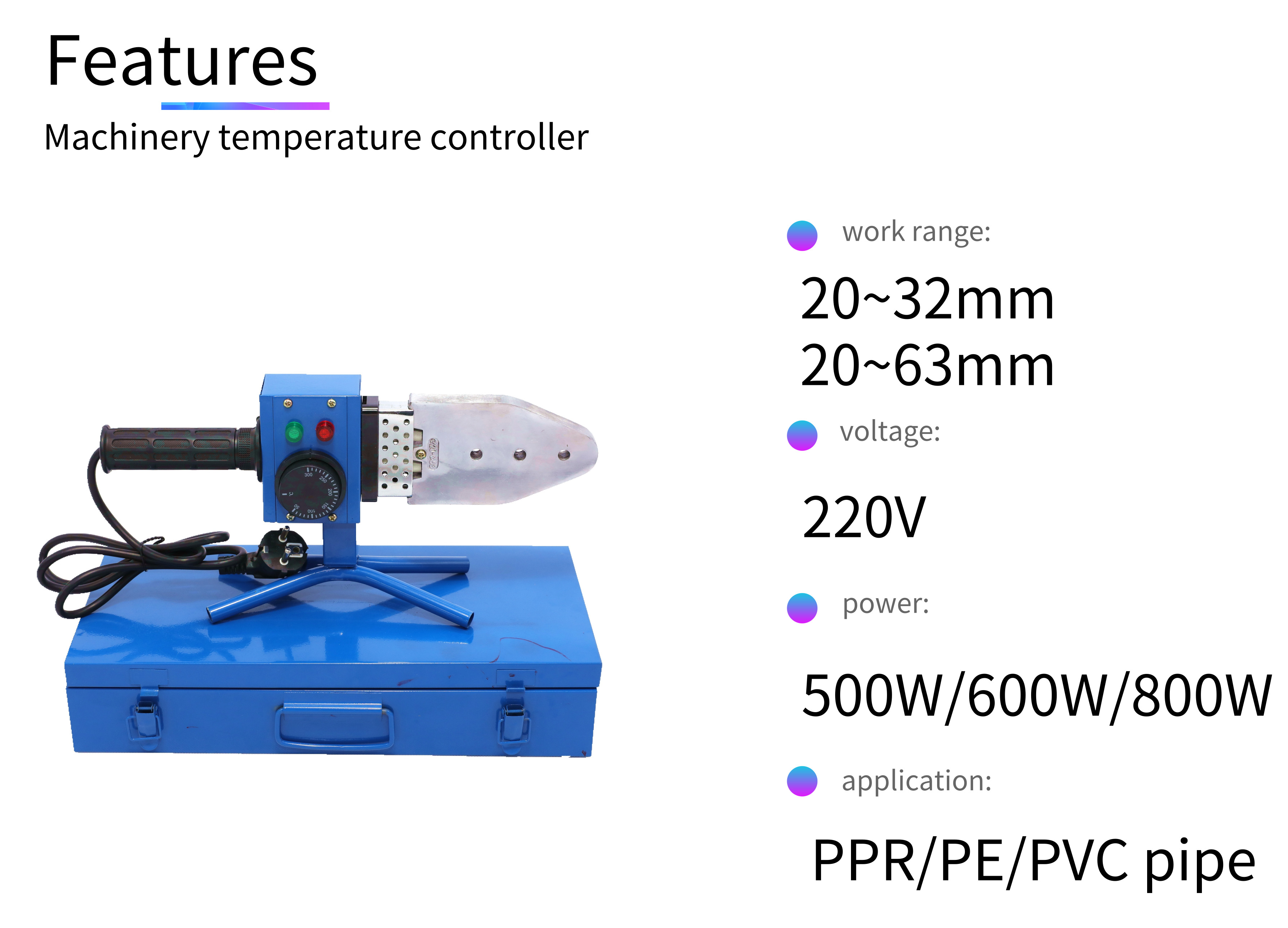 63mm 800w Plastic Ppr Pipe Thermofusion Welding Machine, High Quality ...