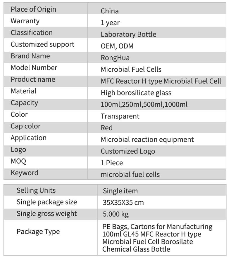 H-type Microbial Fuel Cell Reactors - Lab 100/250/500/1000ml Mfc And ...