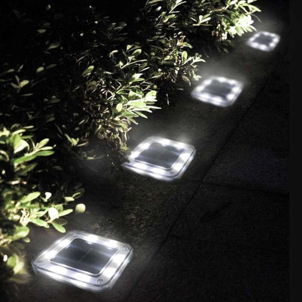 8 Led Square Solar Ground Light Outdoor Garden Path Floor Buried ...