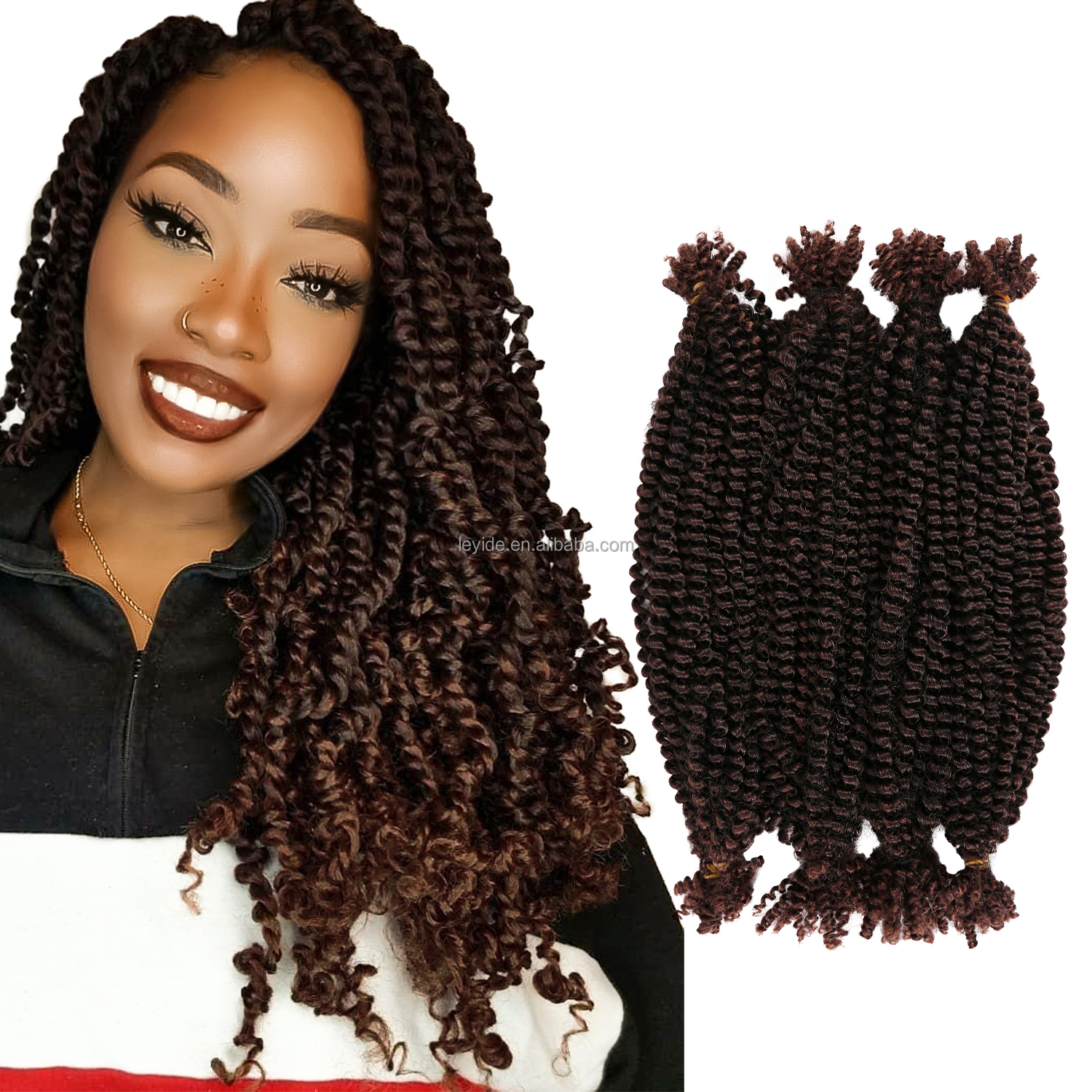 Afro Spring Twist Crochet Braids Synthetic Hair Extension Afro Kinky ...