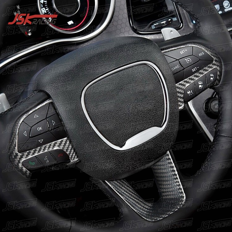 Carbon Fiber Steering Wheel Buttons For 2016-2022 Dodge Challenger ...