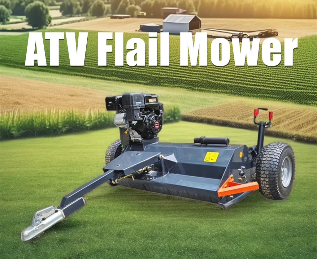 15hp Gasoline Engine Atv Flail Mower - Trailer Mounted Mini Lawn Grass ...