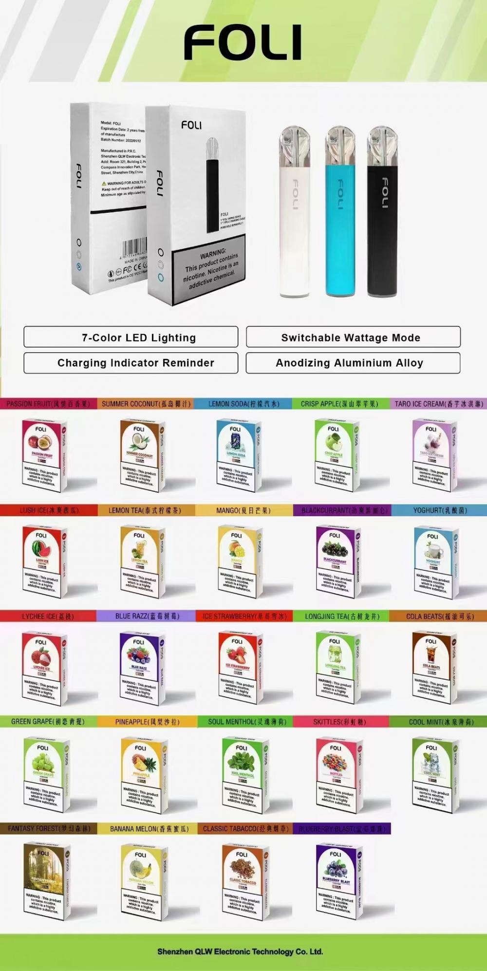 600puff Foli Infinity Pod 일회용 Vape 포드, Bossgoo.com의 고품질 600puff Foli ...