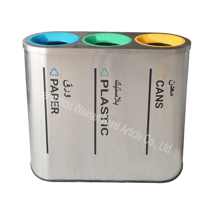 Galvanized Steel Dustbin 120l - Open Top Outdoor Office Bin With Inner ...