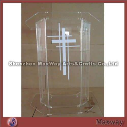 Cross Acrylic Church Pulpit With Stable Base, High Quality Cross ...