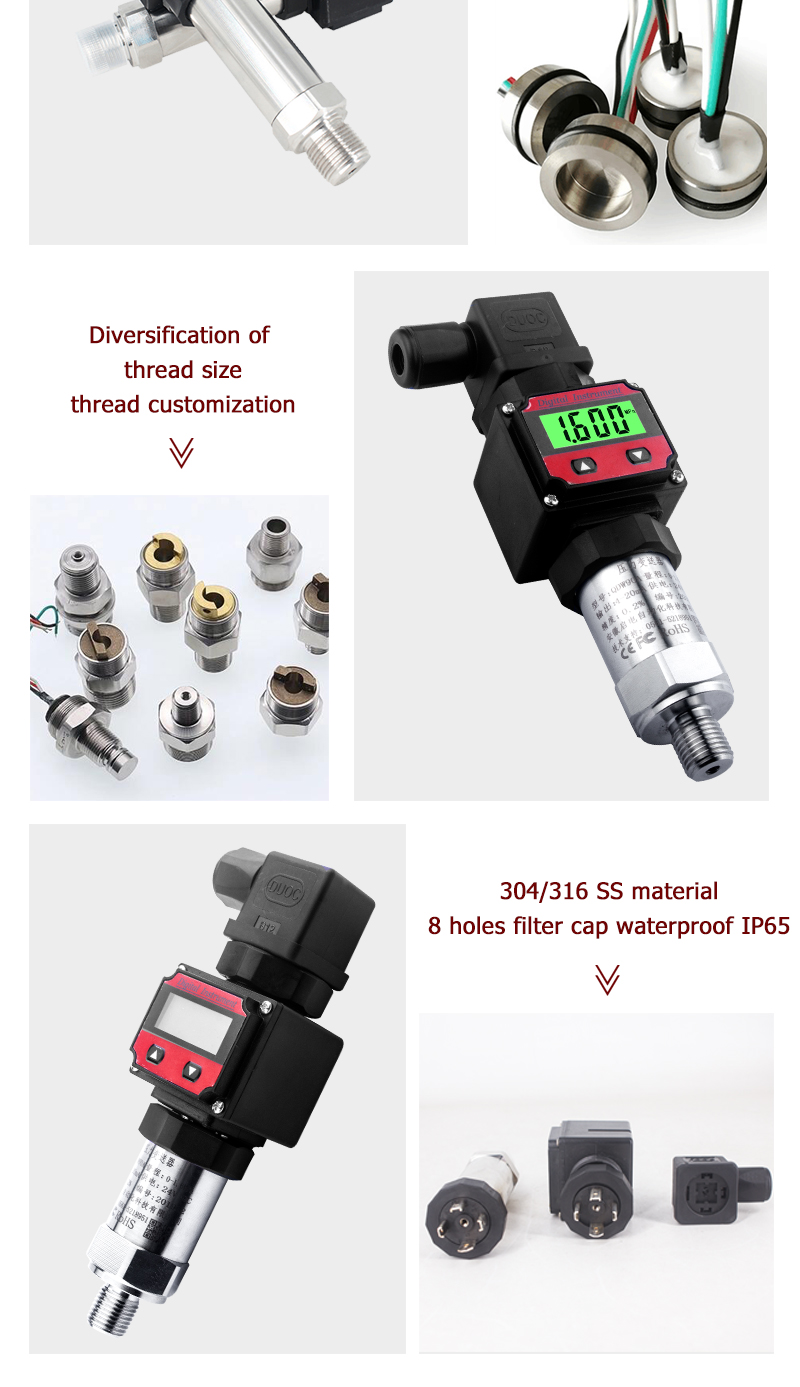 4-20ma Output Signal Pressure Transmitter/sensor Led Lcd Digital Display Function Pressure ...
