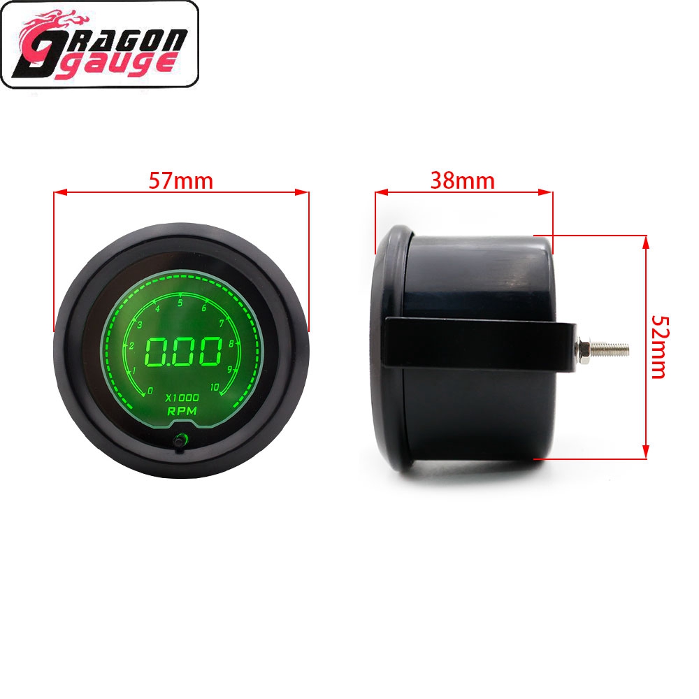 Dragon Gauge 12v Evo Universal Digital Tachometer - 4/6/8 Cylinder, 0 ...