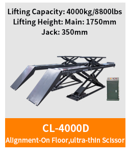 Csl-h4000 In-ground Vehicle Scissor Lift With Second Jack For Wheel ...