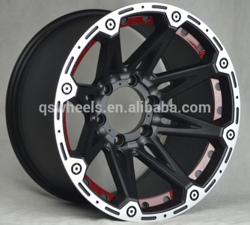 17inch 4x4 Alloy Wheel Matte Black Surface Red Inner Wheels 6x139.7 Suv ...