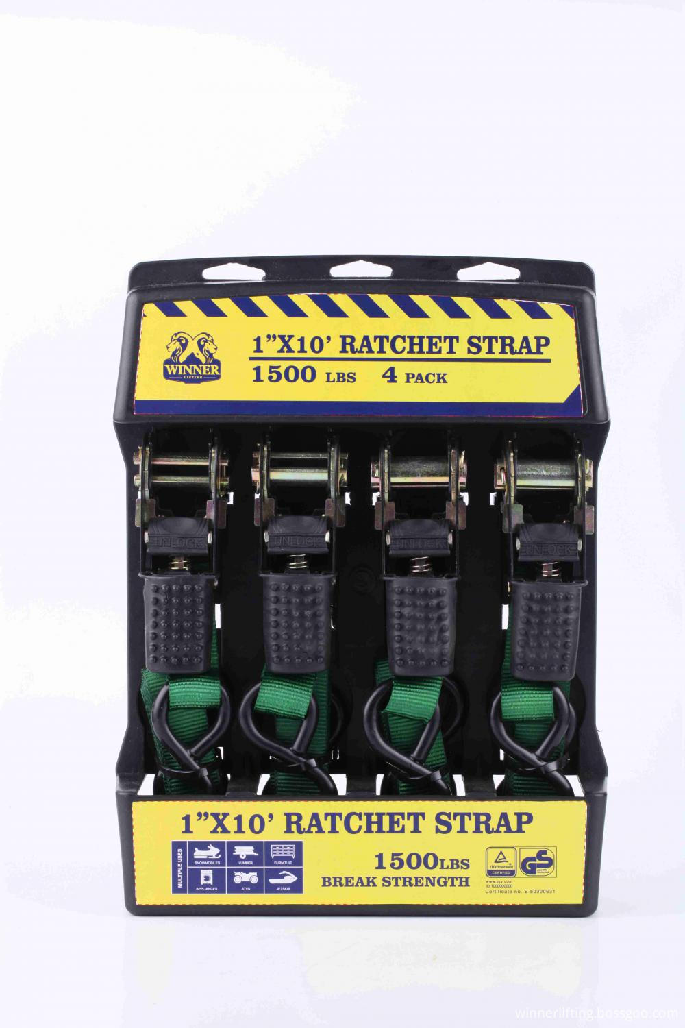 1''x10 '1500lbs Ratched Lashing Belt Kit 4 Sets, kualitas tinggi 1''x10 ...