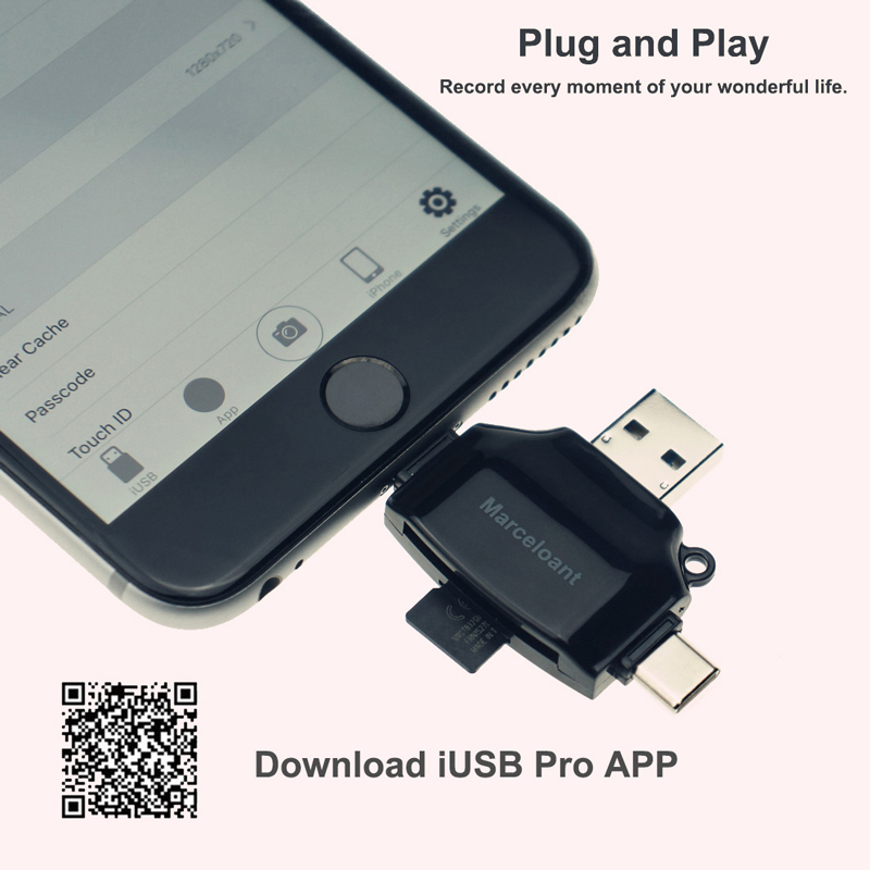 Factory Type-c Lightning Micro Usb 3.0 Memory Card Reader Otg Micro Tf ...