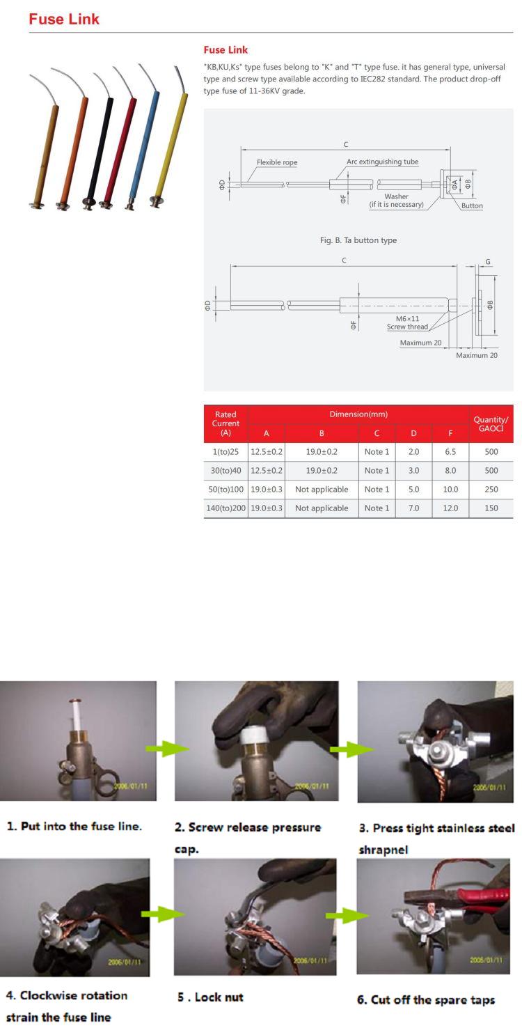 Screw Type High Voltage Cutout Fuse Link 150a 30a, High Quality Screw ...