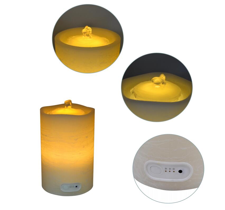 Battery Operated Led Flameless Wax Water Fountain Candles, High Quality ...