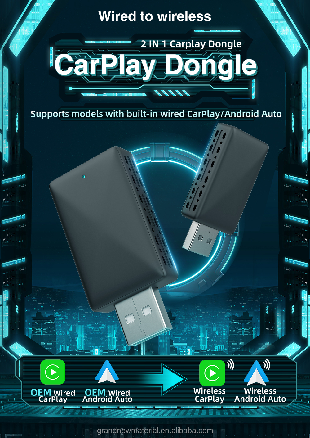 Wireless Obv Carplay Dongle Adapter Factory For Universal Cars" however ...