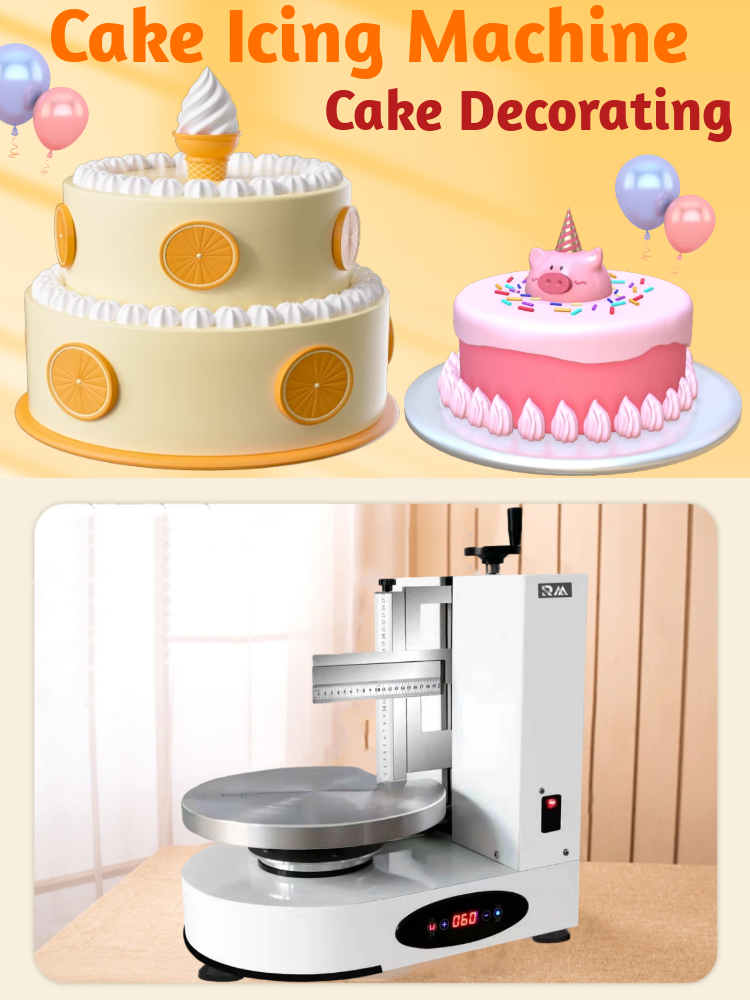 Teal 14 Inch Semi-automatic Cake Icing Smoother Machine For Bakery ...