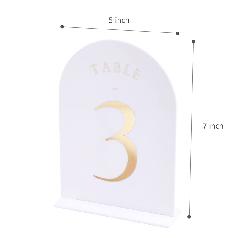 Arched Wedding Table Number Plates With Acrylic Logos - 1-30 Numbers ...